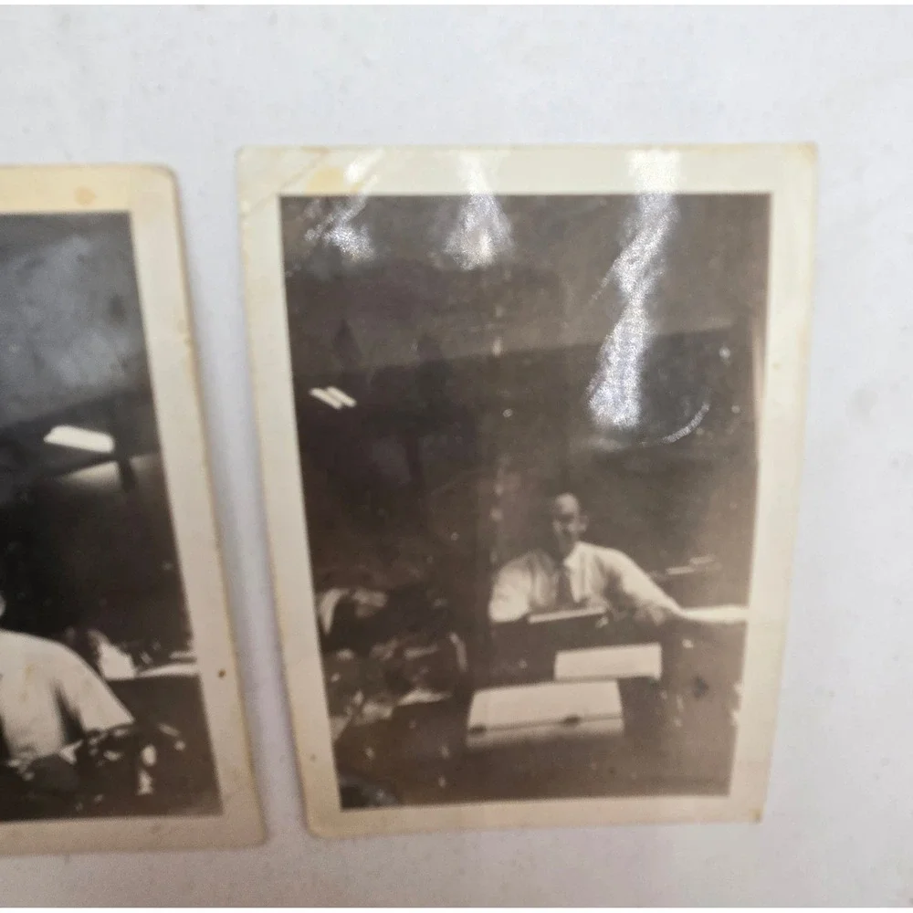 Art | Vintage Bw Office Desk Photos Man In Tie Professional Snapshots ...